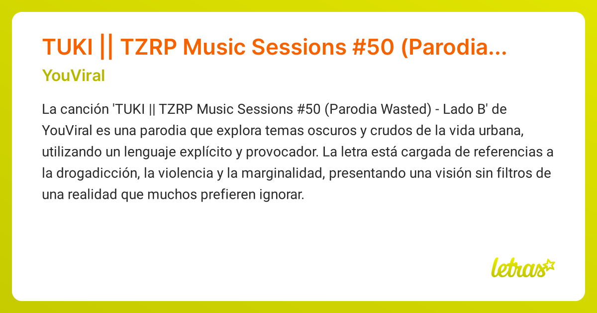 Significado de la canción TUKI || TZRP Music Sessions #50 (Parodia ...