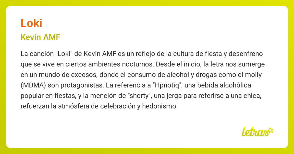 Significado de la canción LOKI (Kevin AMF) - LETRAS.COM