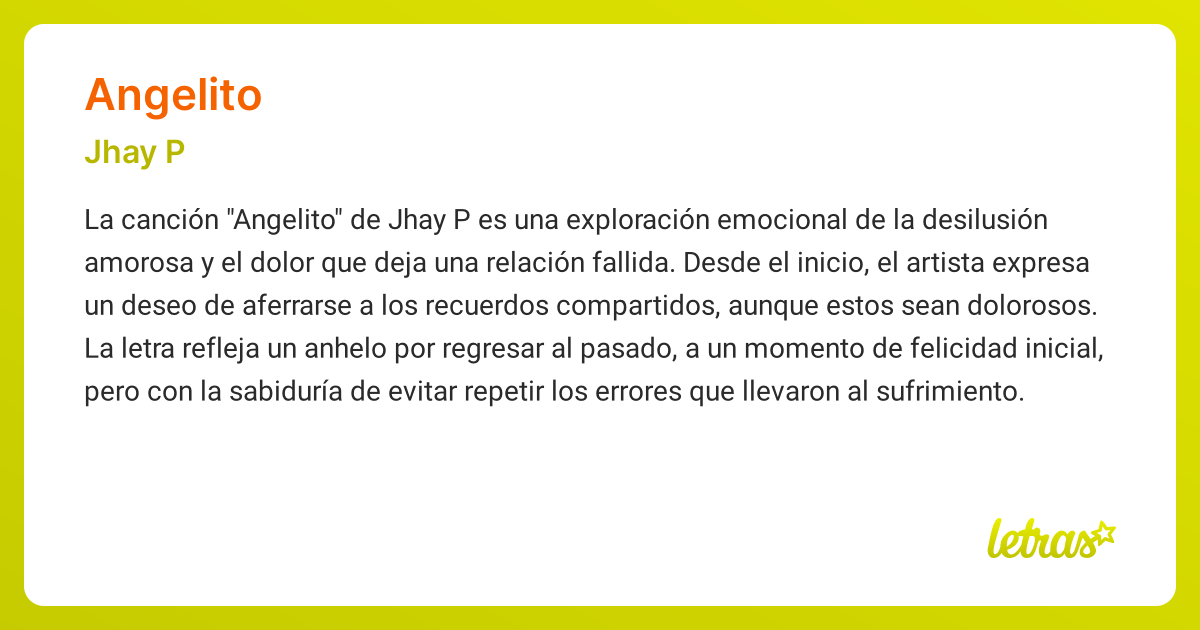 Significado de la canción ANGELITO (Jhay P) - LETRAS.COM
