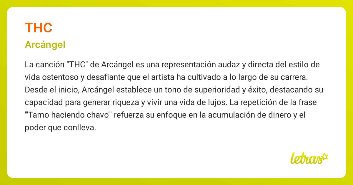 Significado de la canción THC (Arcángel) - LETRAS.COM