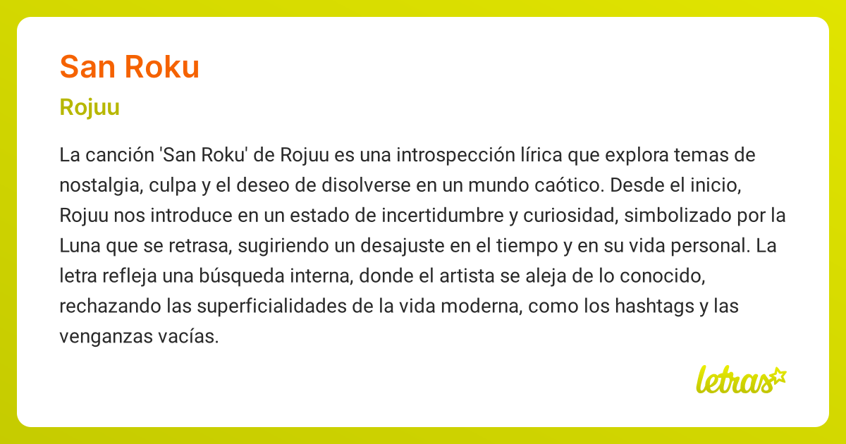 Significado de la canción SAN ROKU (Rojuu) - LETRAS.COM