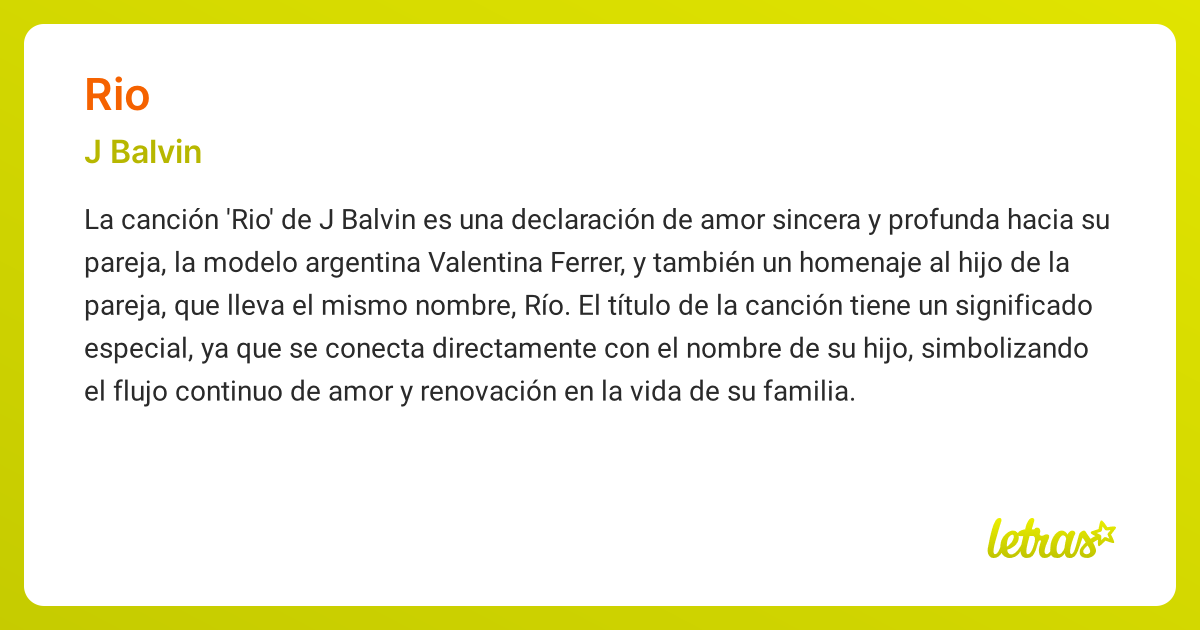 Significado de la canción RIO (J Balvin) - LETRAS.COM