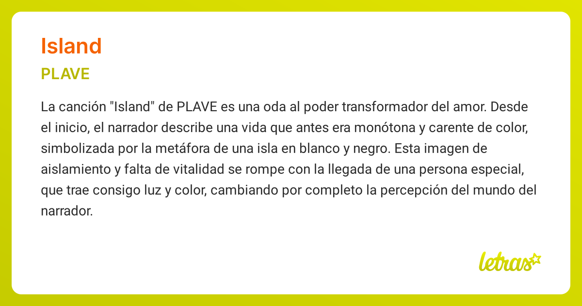 Significado de la canción ISLAND (PLAVE) - LETRAS.COM