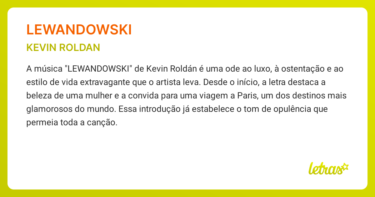 Significado da música LEWANDOWSKI (Kevin Roldán) - LETRAS.MUS.BR