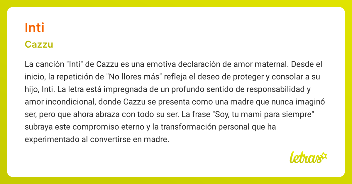 Significado de la canción INTI (Cazzu) - LETRAS.COM