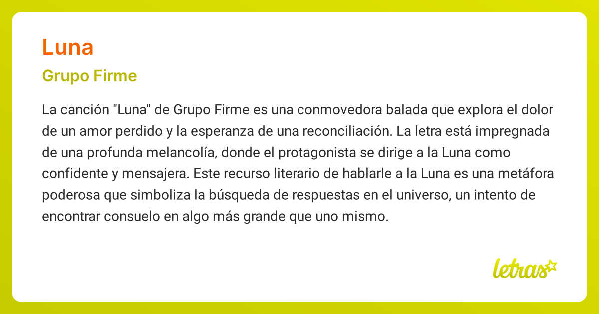 Significado de la canción LUNA (Grupo Firme) - LETRAS.COM