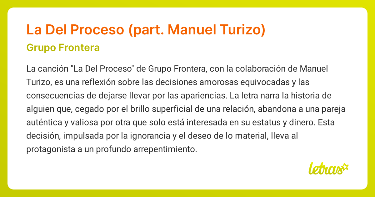 Significado de la canción La Del Proceso (part. Manuel Turizo) (Grupo ...