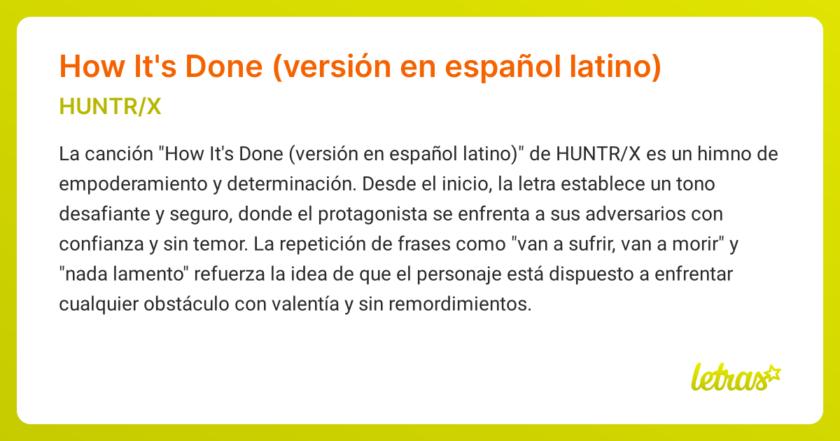 Significado de la canción How It's Done (versión en español latino ...