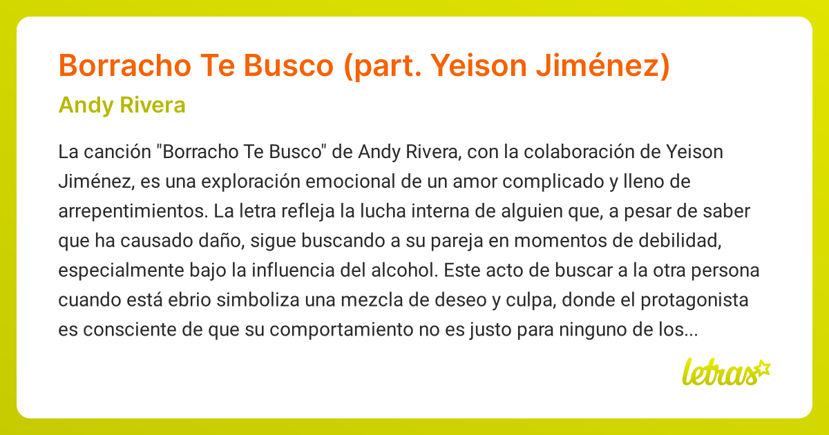 Significado de la canción Borracho Te Busco (part. Yeison Jiménez ...