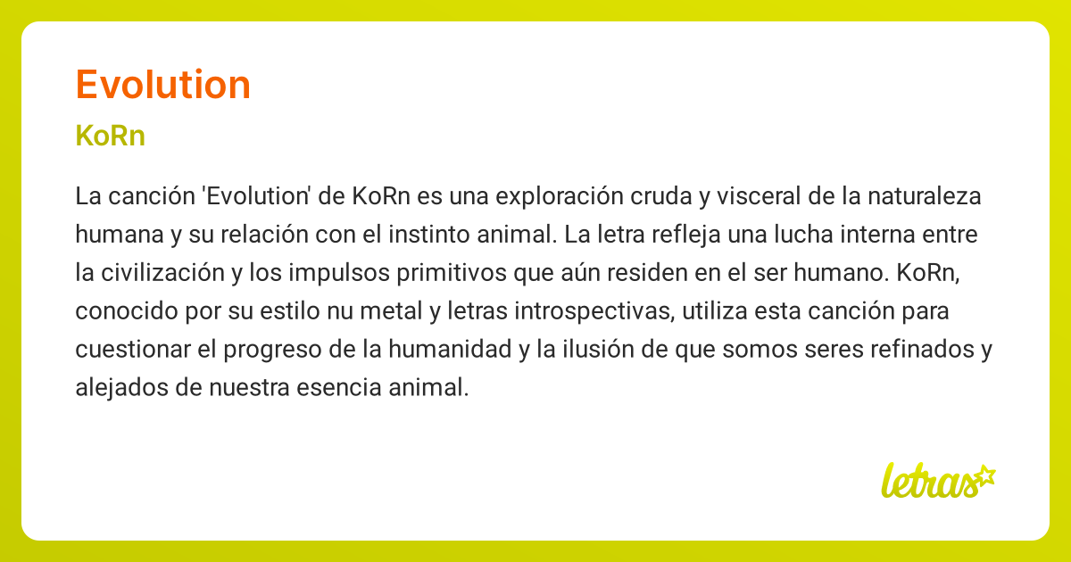 Significado de la canción EVOLUTION (KoRn) - LETRAS.COM
