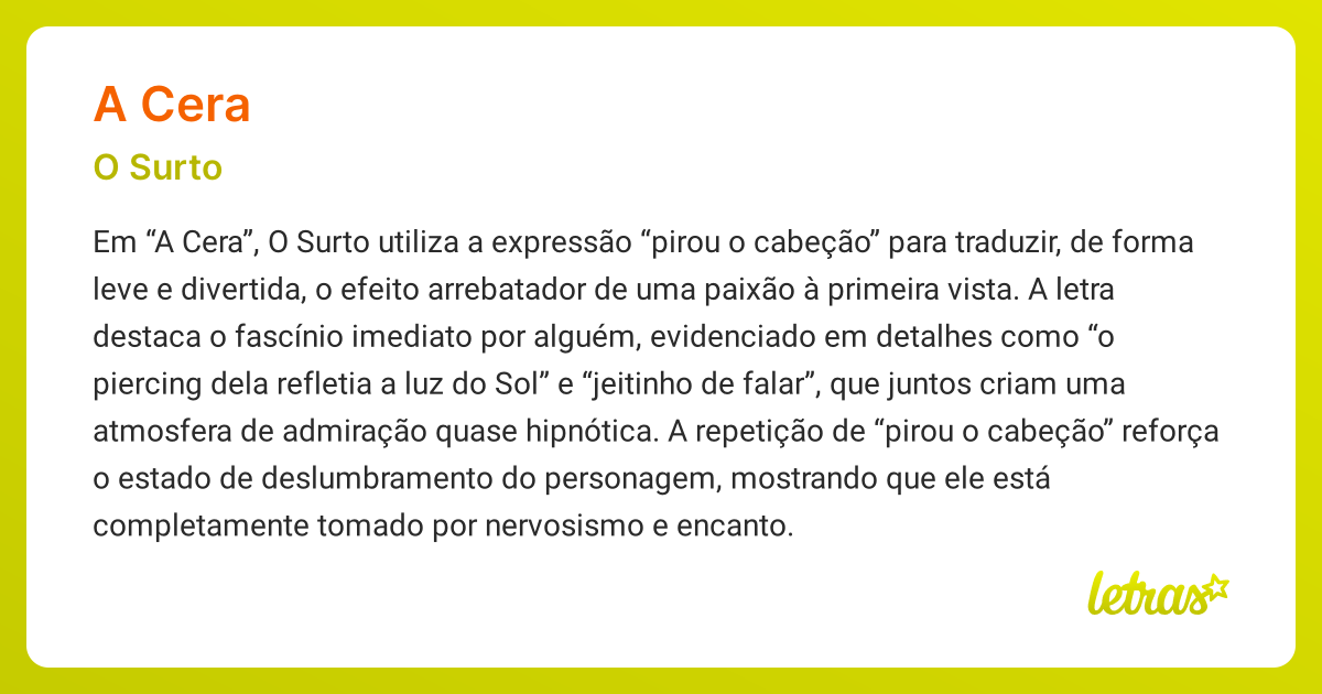 Significado da música A CERA (O Surto) - LETRAS.MUS.BR