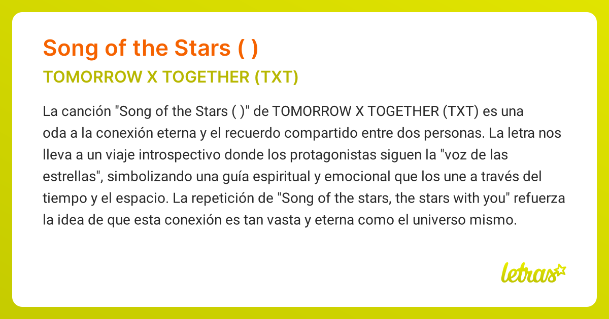 Significado de la canción Song of the Stars (별의 노래) (TOMORROW X ...