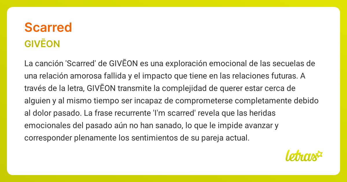 Significado de la canción SCARRED (GIVĒON) - LETRAS.COM