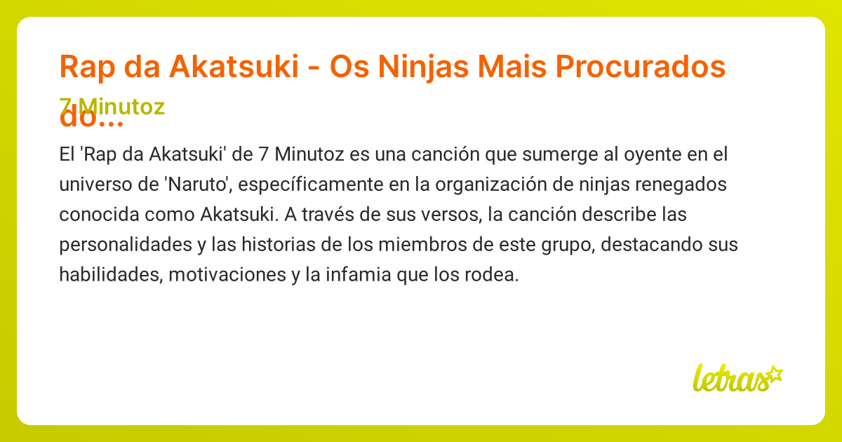 Significado de la canción Rap da Akatsuki - Os Ninjas Mais Procurados ...
