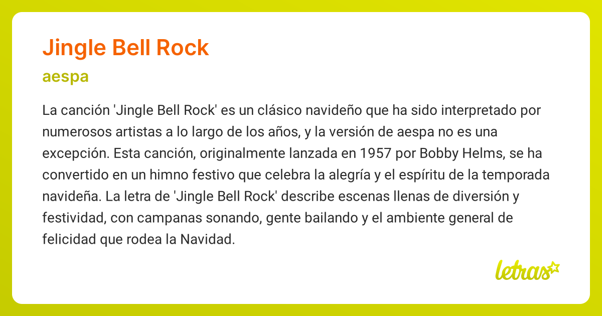 Significado de la canción JINGLE BELL ROCK (aespa) - LETRAS.COM