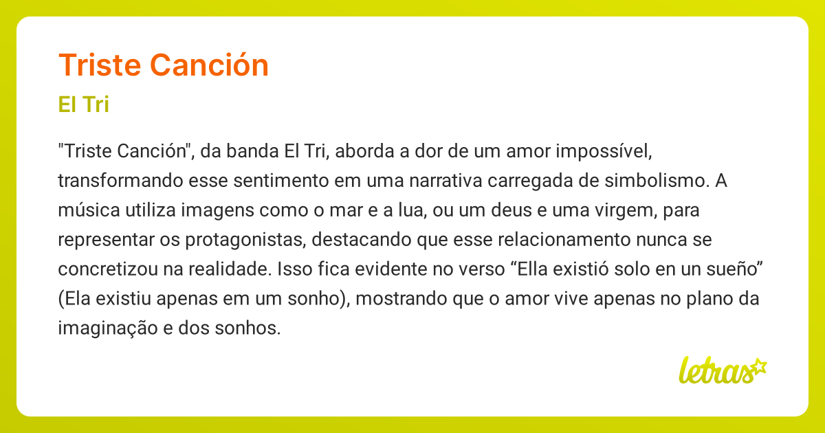 Significado da música TRISTE CANCIÓN (El Tri) - LETRAS.MUS.BR