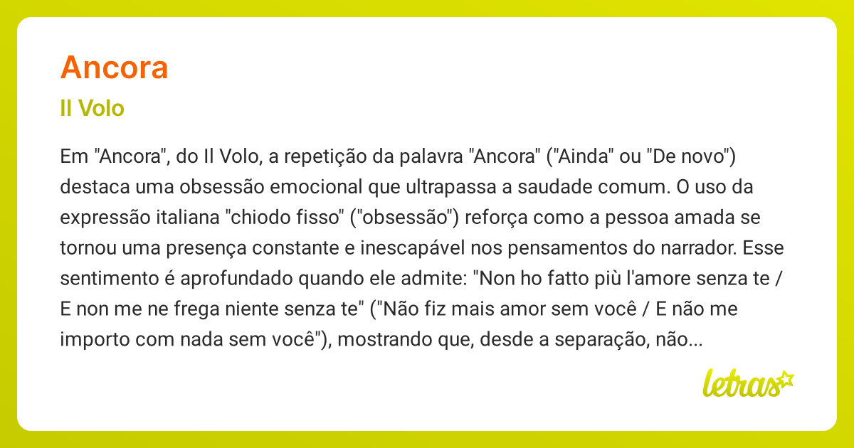 Significado da música ANCORA (Il Volo) - LETRAS.MUS.BR