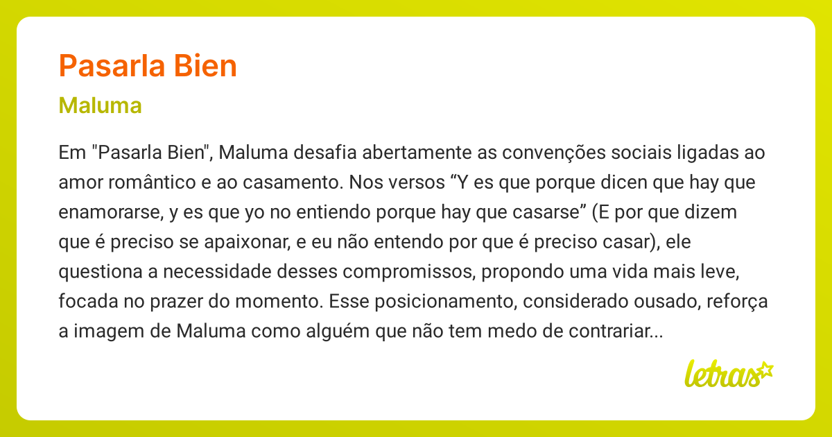 Significado da música PASARLA BIEN (Maluma) - LETRAS.MUS.BR