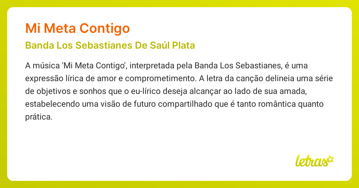 Significado da música MI META CONTIGO (Banda Los Sebastianes De Saúl ...