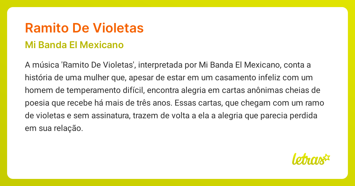 Significado da música RAMITO DE VIOLETAS (Mi Banda El Mexicano ...