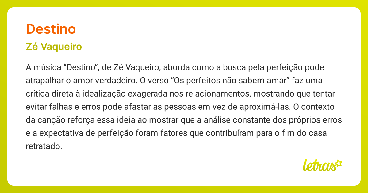 Significado da música DESTINO (Zé Vaqueiro) - LETRAS.MUS.BR