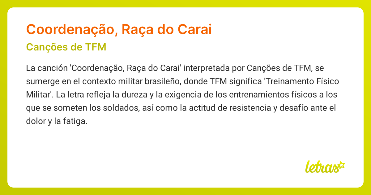 Significado de la canción COORDENAÇÃO, RAÇA DO CARAI (Canções de TFM ...