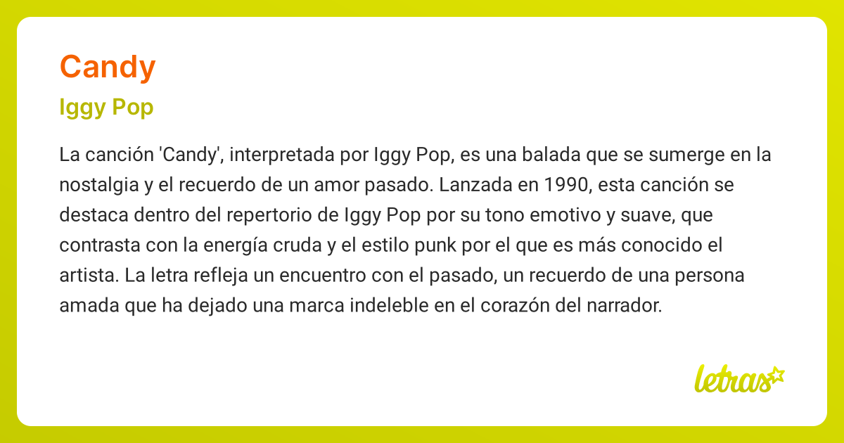 Significado de la canción CANDY (Iggy Pop) - LETRAS.COM