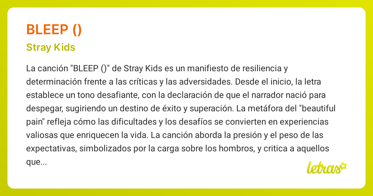 Significado de la canción BLEEP (삐처리) (Stray Kids) - LETRAS.COM