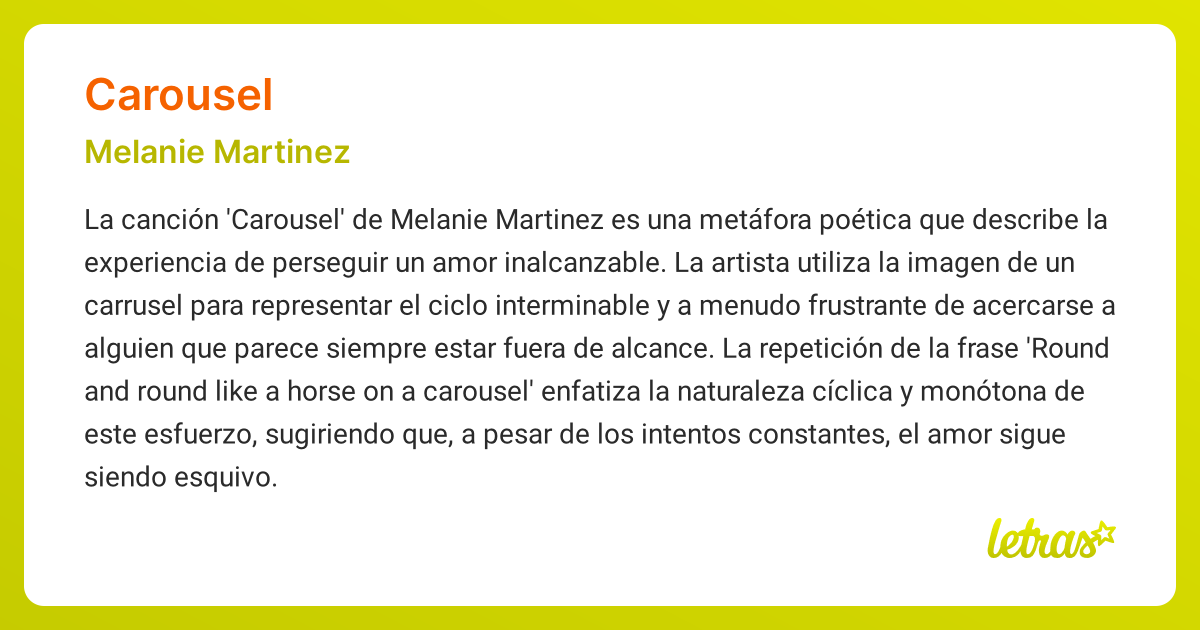 Significado de la canción CAROUSEL (Melanie Martinez) - LETRAS.COM