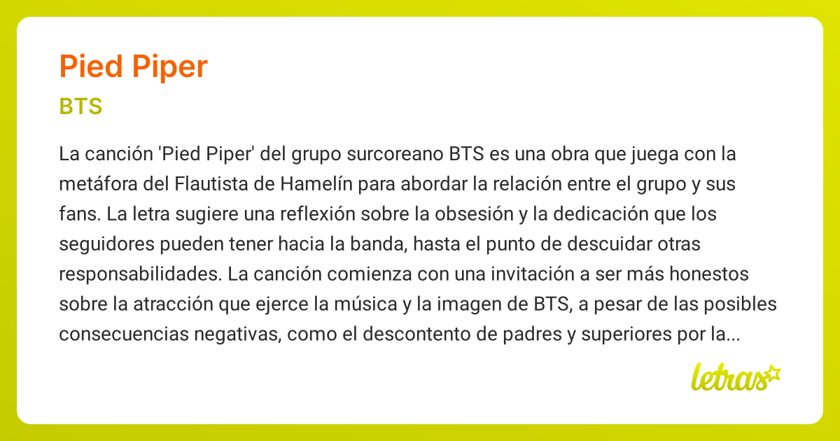 Significado de la canción PIED PIPER (BTS) - LETRAS.COM