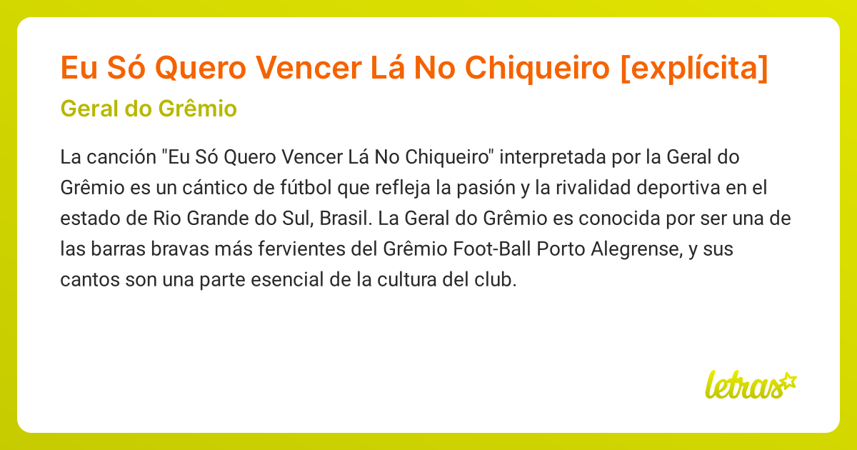 Significado de la canción Eu Só Quero Vencer Lá No Chiqueiro (Geral do ...