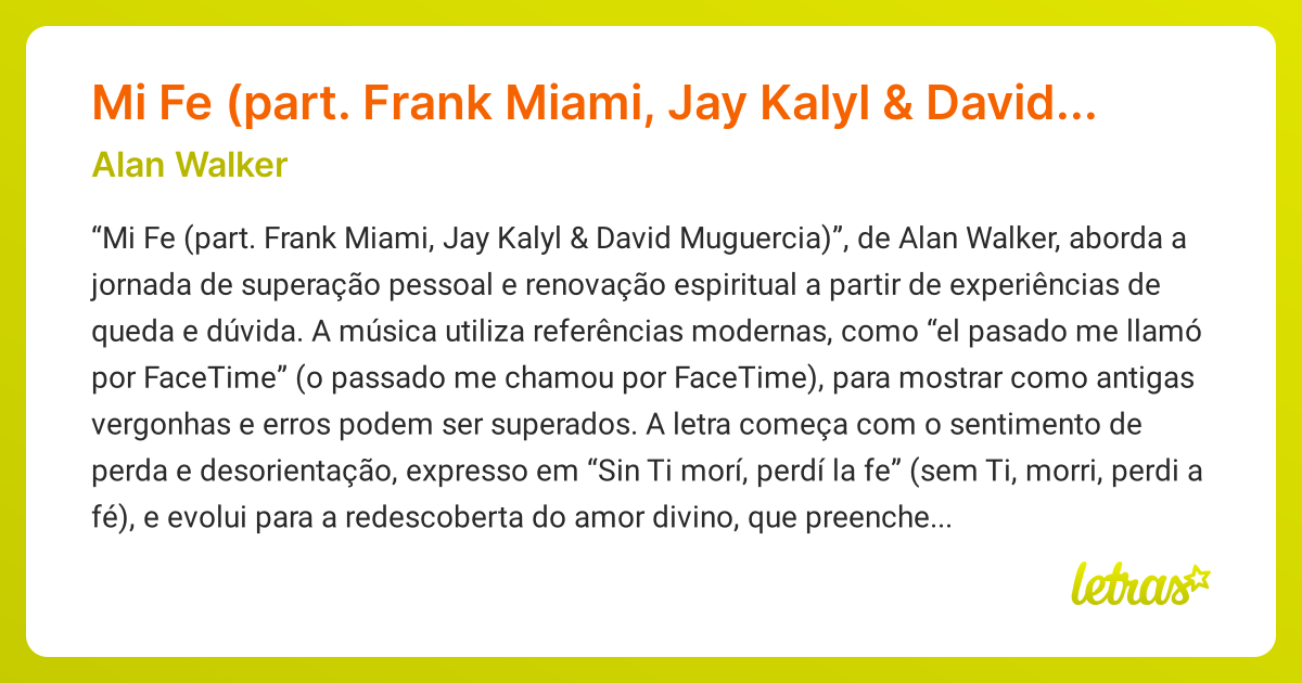Significado da música Mi Fe (part. Frank Miami, Jay Kalyl & David ...