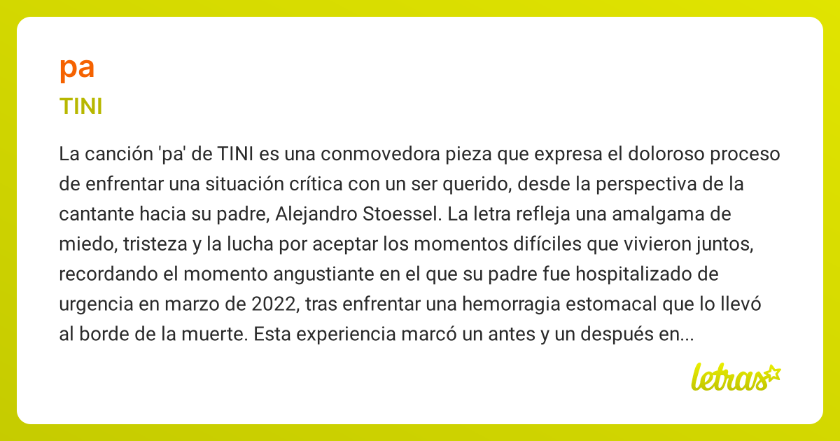 Significado de la canción PA (TINI) - LETRAS.COM