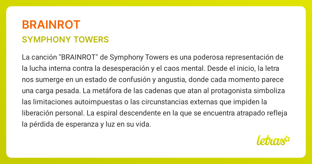 Significado de la canción BRAINROT (SYMPHONY TOWERS) - LETRAS.COM
