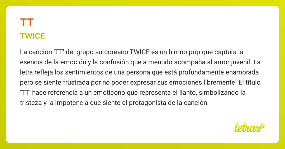 Significado de la canción TT (TWICE) - LETRAS.COM