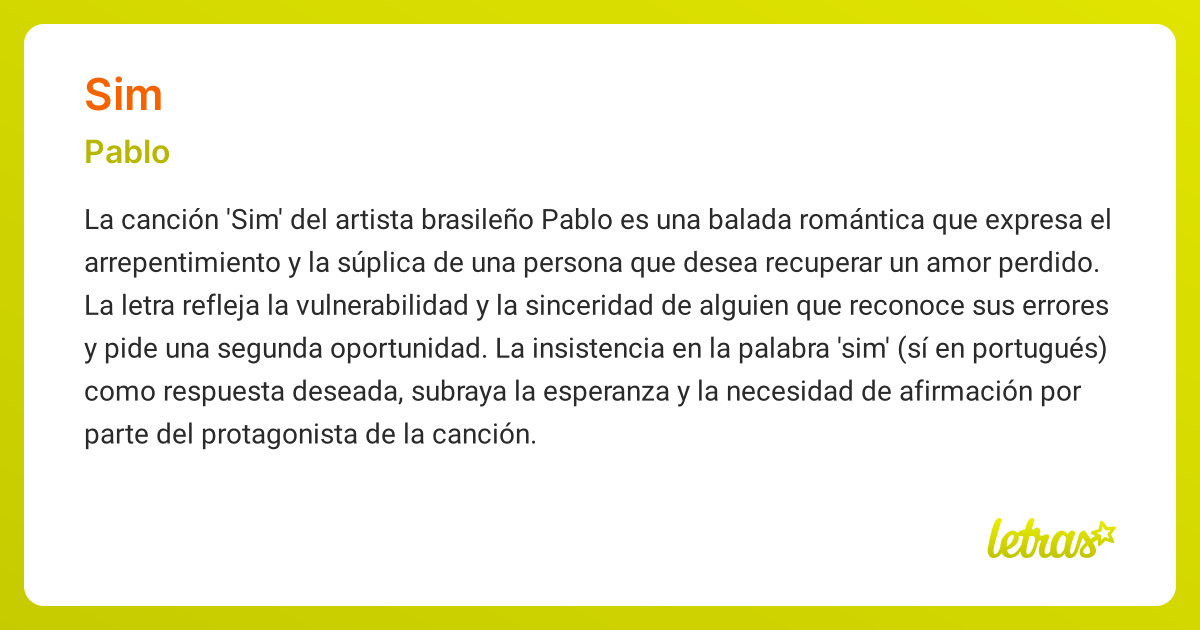 Significado de la canción SIM (Pablo) - LETRAS.COM