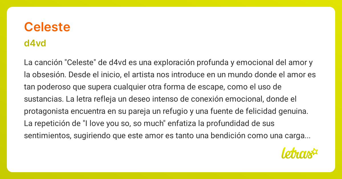 Significado de la canción CELESTE (d4vd) - LETRAS.COM