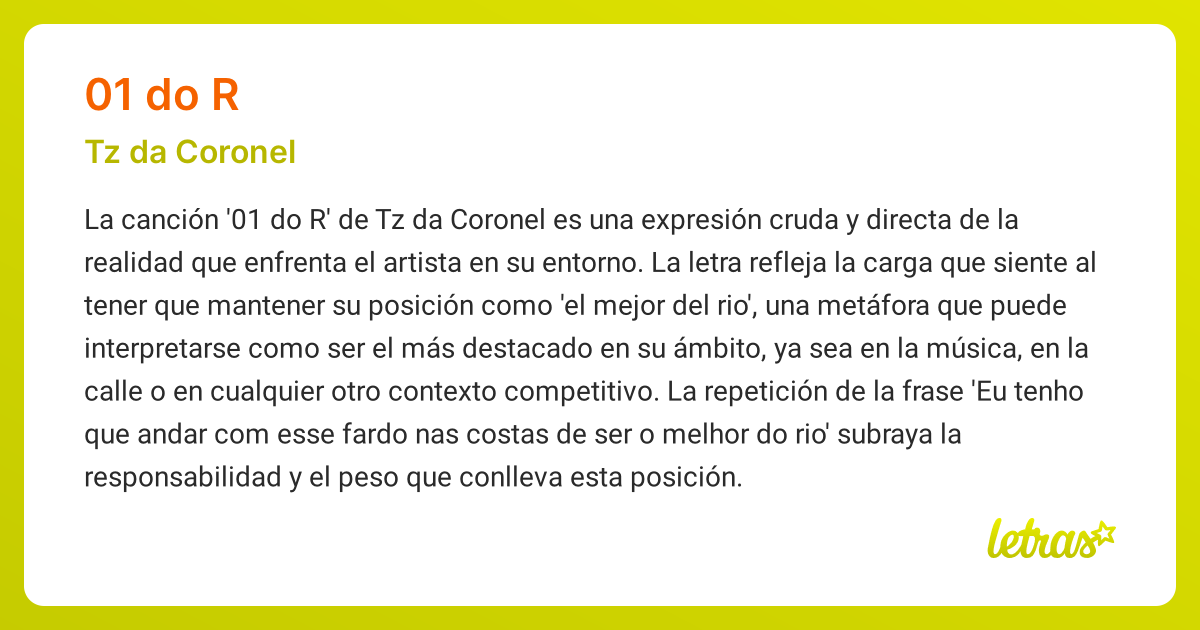 Significado de la canción 01 DO R (Tz da Coronel) - LETRAS.COM