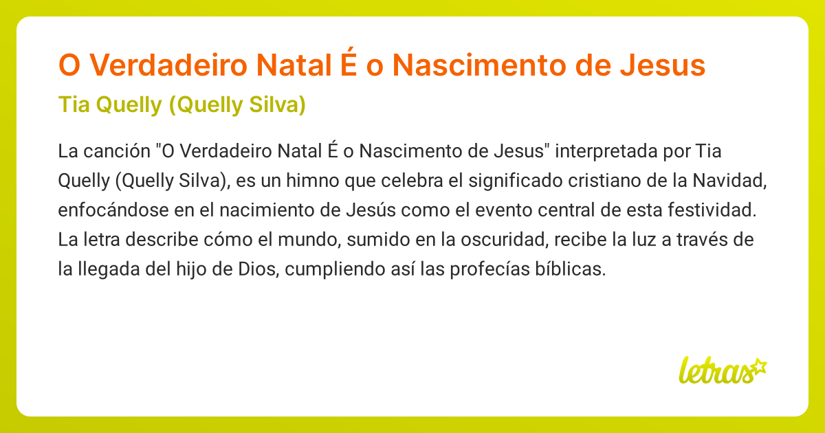 Significado de la canción O Verdadeiro Natal É o Nascimento de Jesus ...