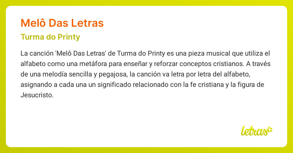 Significado de la canción MELÔ DAS LETRAS (Turma do Printy) - LETRAS.COM