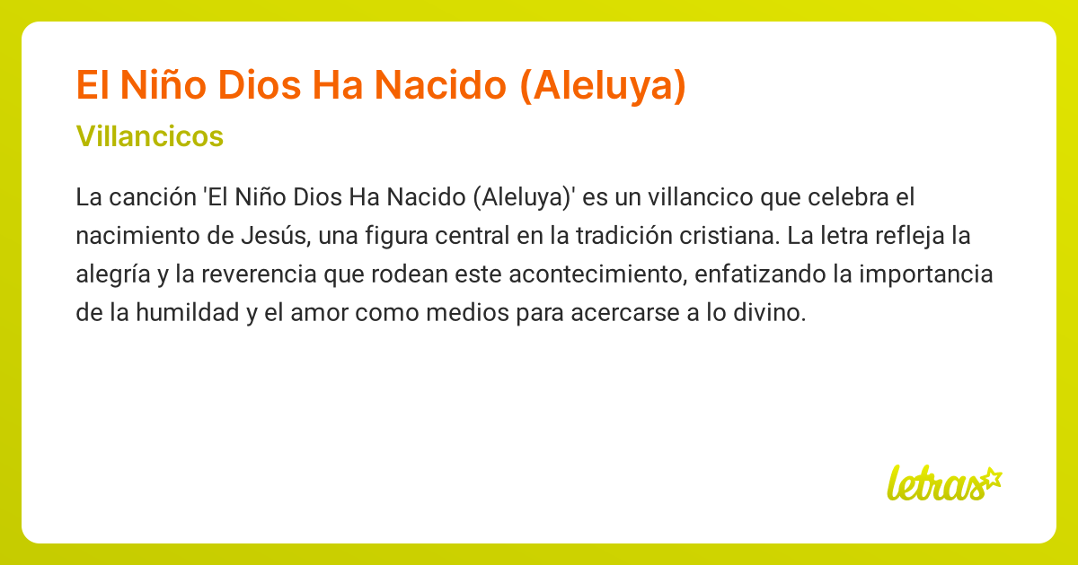 Significado de la canción El Niño Dios Ha Nacido (Aleluya) (Villancicos ...