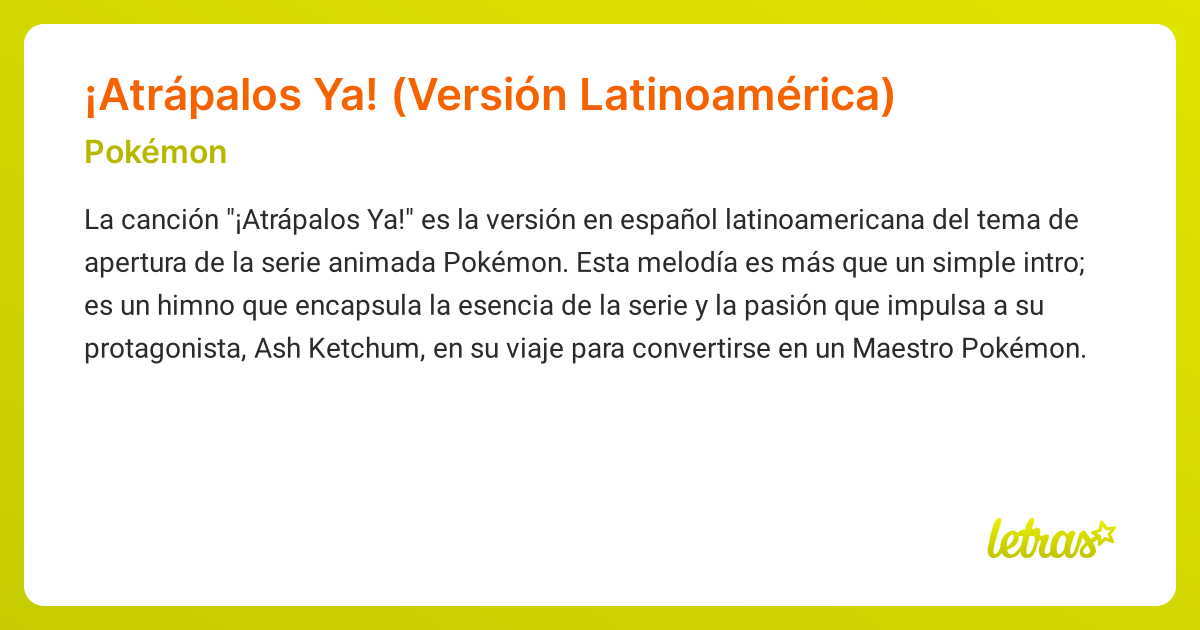 Significado de la canción ¡Atrápalos Ya! (Versión Latinoamérica ...