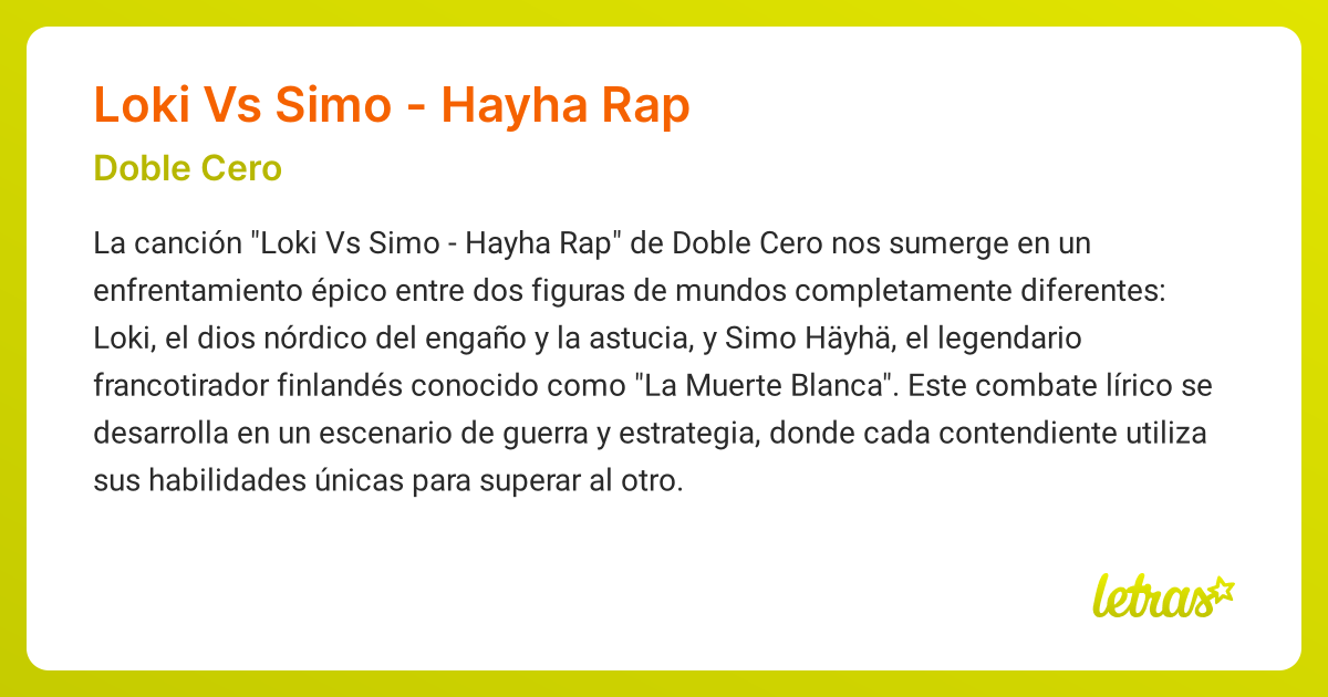 Significado de la canción LOKI VS SIMO - HAYHA RAP (Doble Cero ...