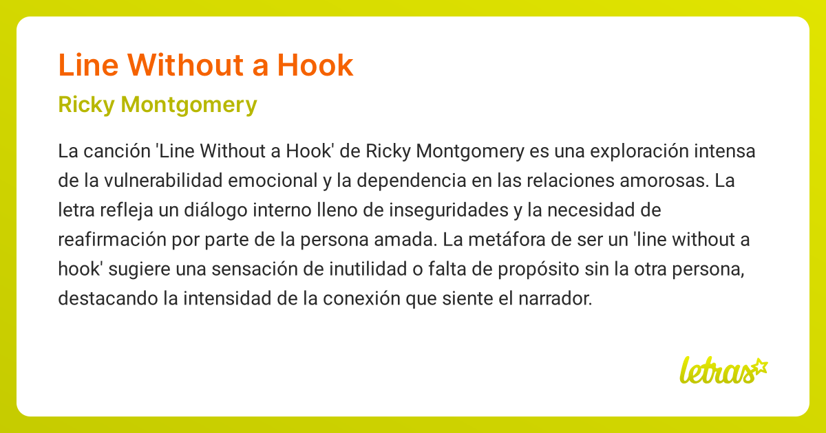 Significado de la canción LINE WITHOUT A HOOK (Ricky Montgomery ...