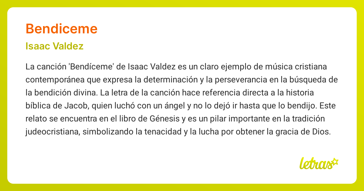Significado de la canción BENDICEME (Isaac Valdez) - LETRAS.COM