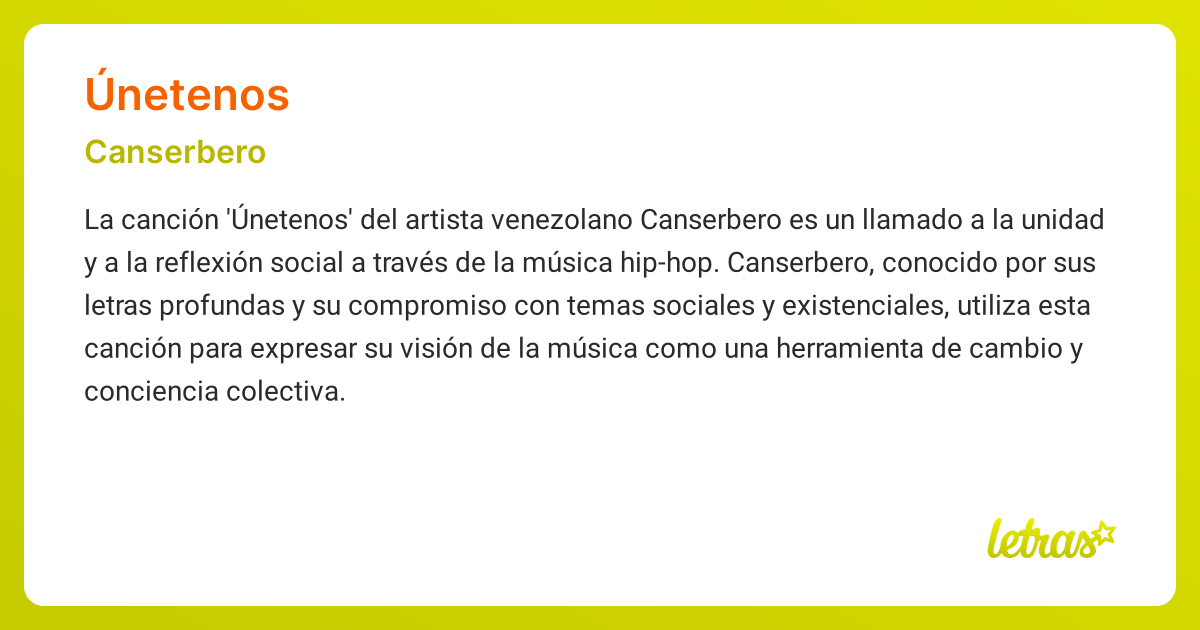 Significado de la canción ÚNETENOS (Canserbero) - LETRAS.COM
