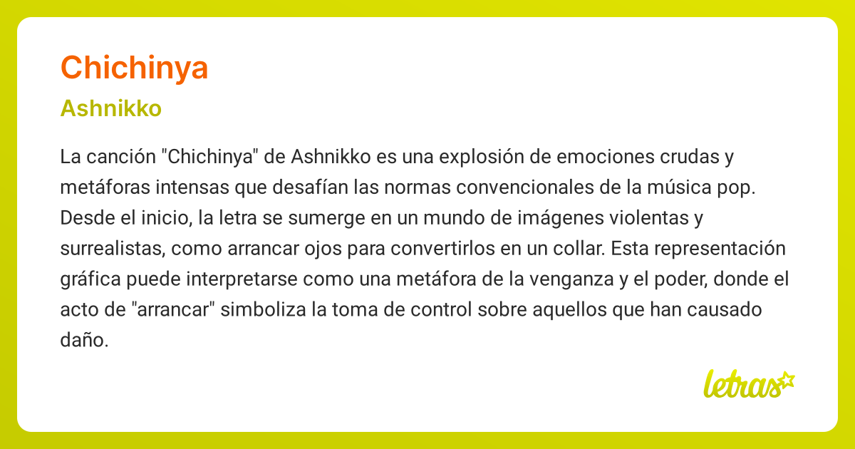 Significado de la canción CHICHINYA (Ashnikko) - LETRAS.COM