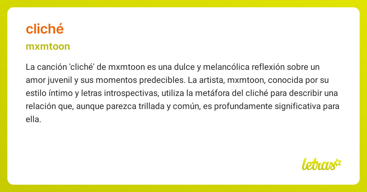 Significado de la canción CLICHÉ (mxmtoon) - LETRAS.COM