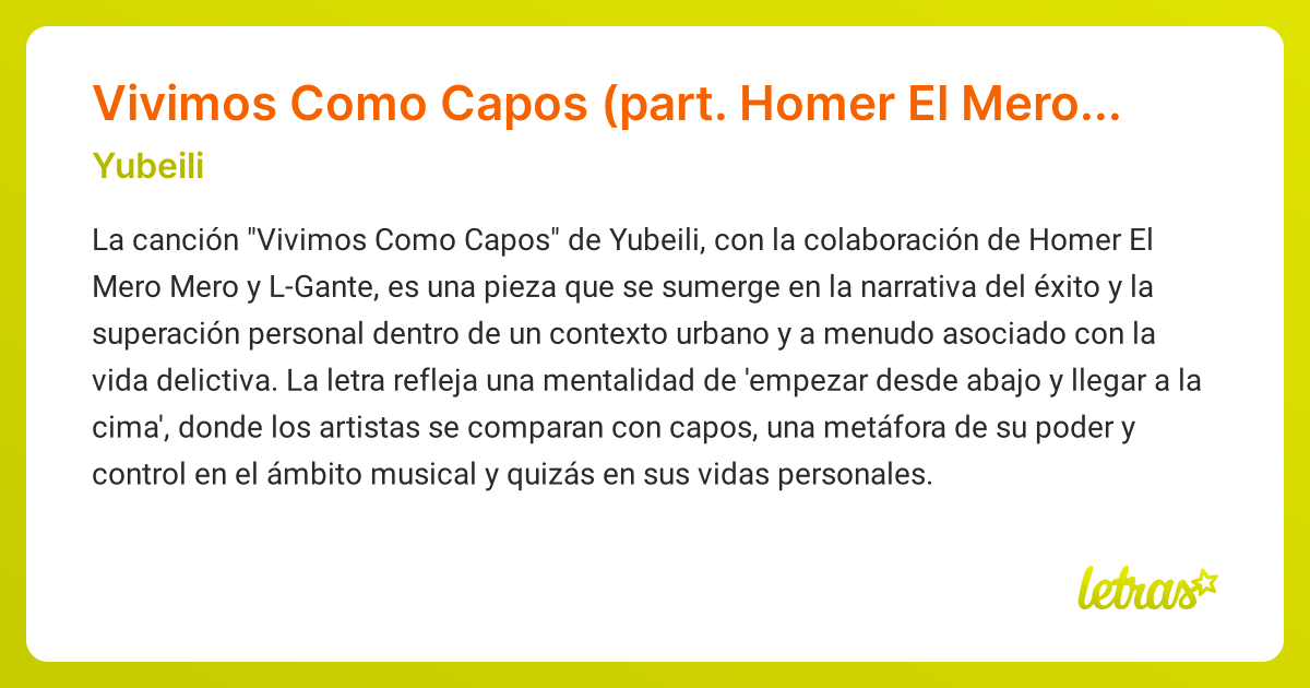 Significado de la canción Vivimos Como Capos (part. Homer El Mero Mero ...