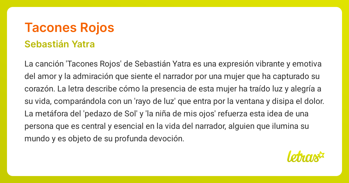 Significado de la canción TACONES ROJOS (Sebastián Yatra) - LETRAS.COM